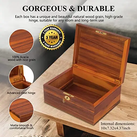Custom Dark Brown Solid Wood Storage Boxes - MOONMAN