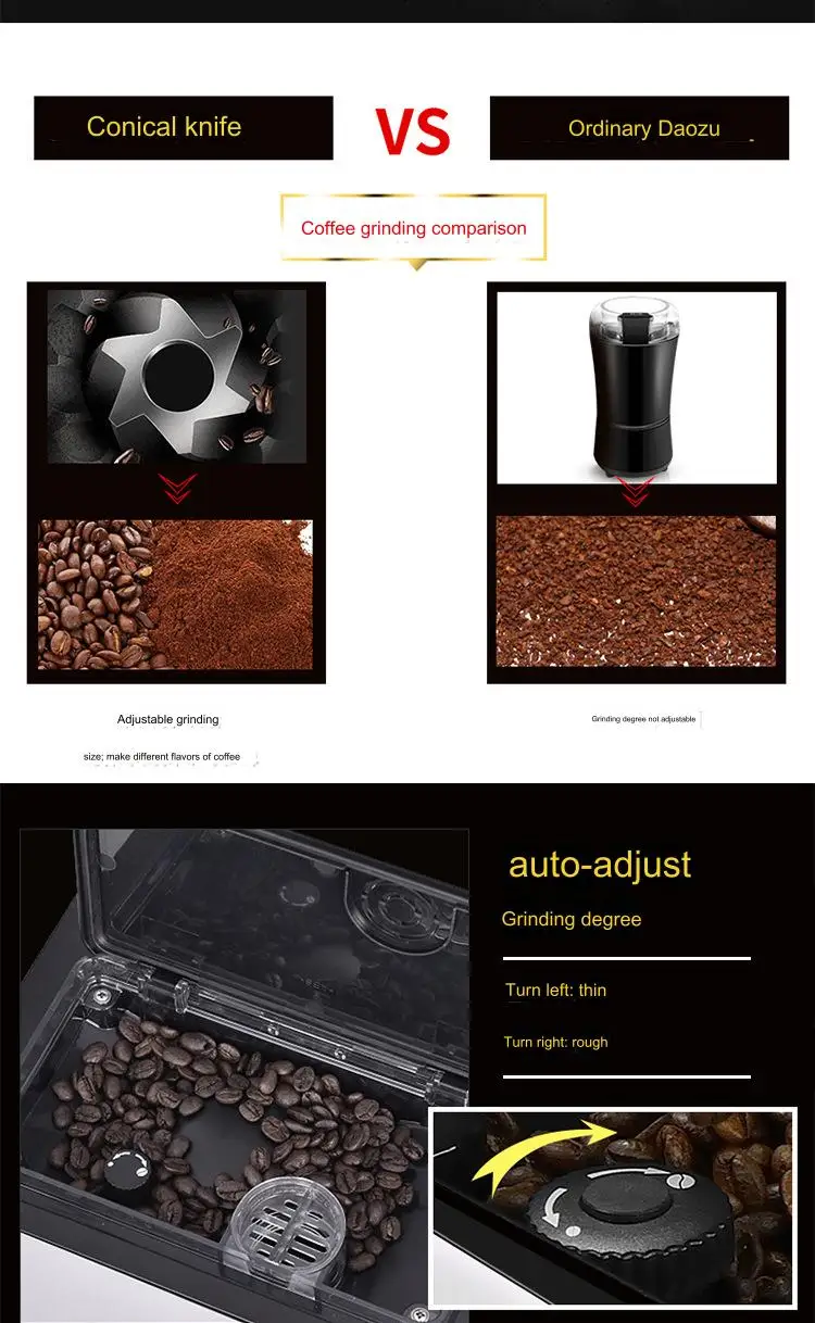 Italian Fully Automatic Coffee Machine Home One-button Milk Coffee Bean ...