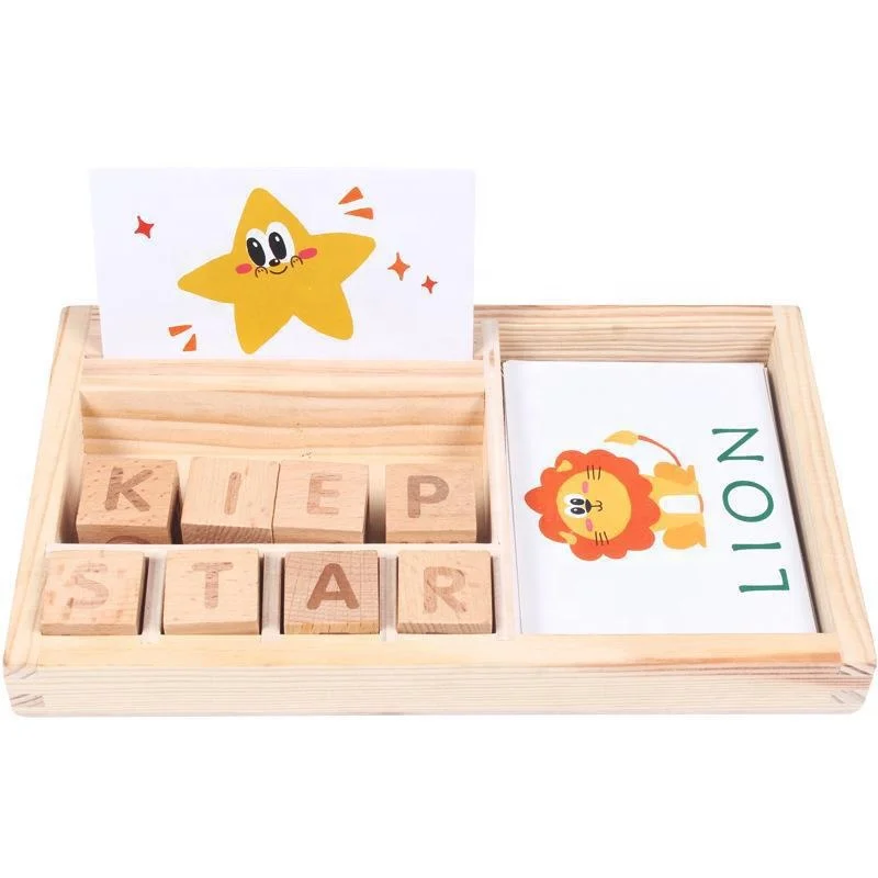 Wood Spelling Words Game Kids Early Educational Toys For Children ...