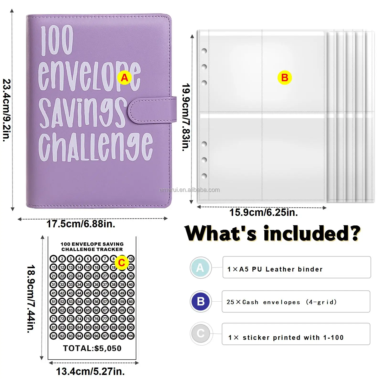 100 Envelopes Money Saving Challenge,Money Saving Budget Binder With ...