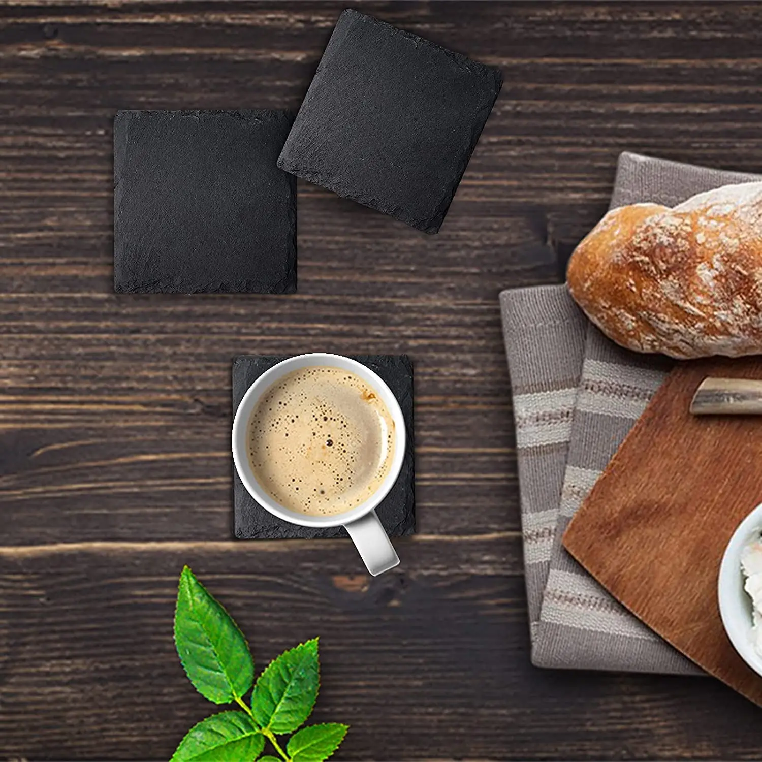 Slate Coaster Wholesale 4x4 Slate Coasters Black Square Slate Stone ...