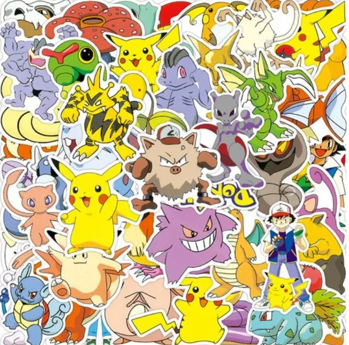 50pc/pk Japanese Anime Pokemoned Stickers Cute Cartoon Pokemoned ...