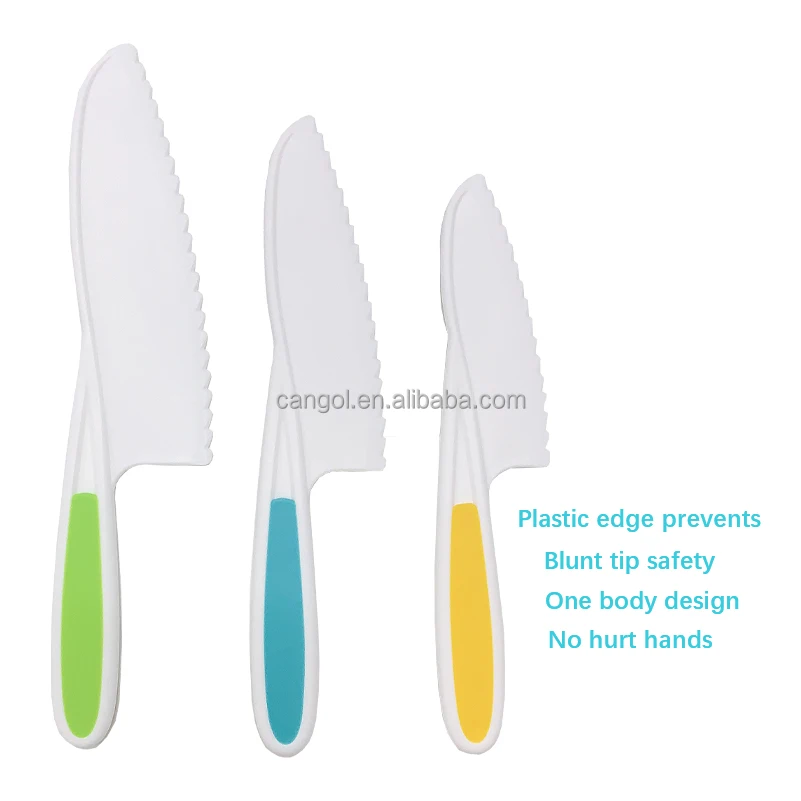 Plastic Serrated Edges Knives for Kids 3-Piece Children's Cooking ...