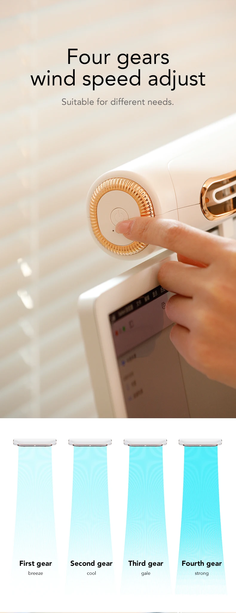 IMYCOO New Design Computer Hanging Screen Electric Fan Portable ...