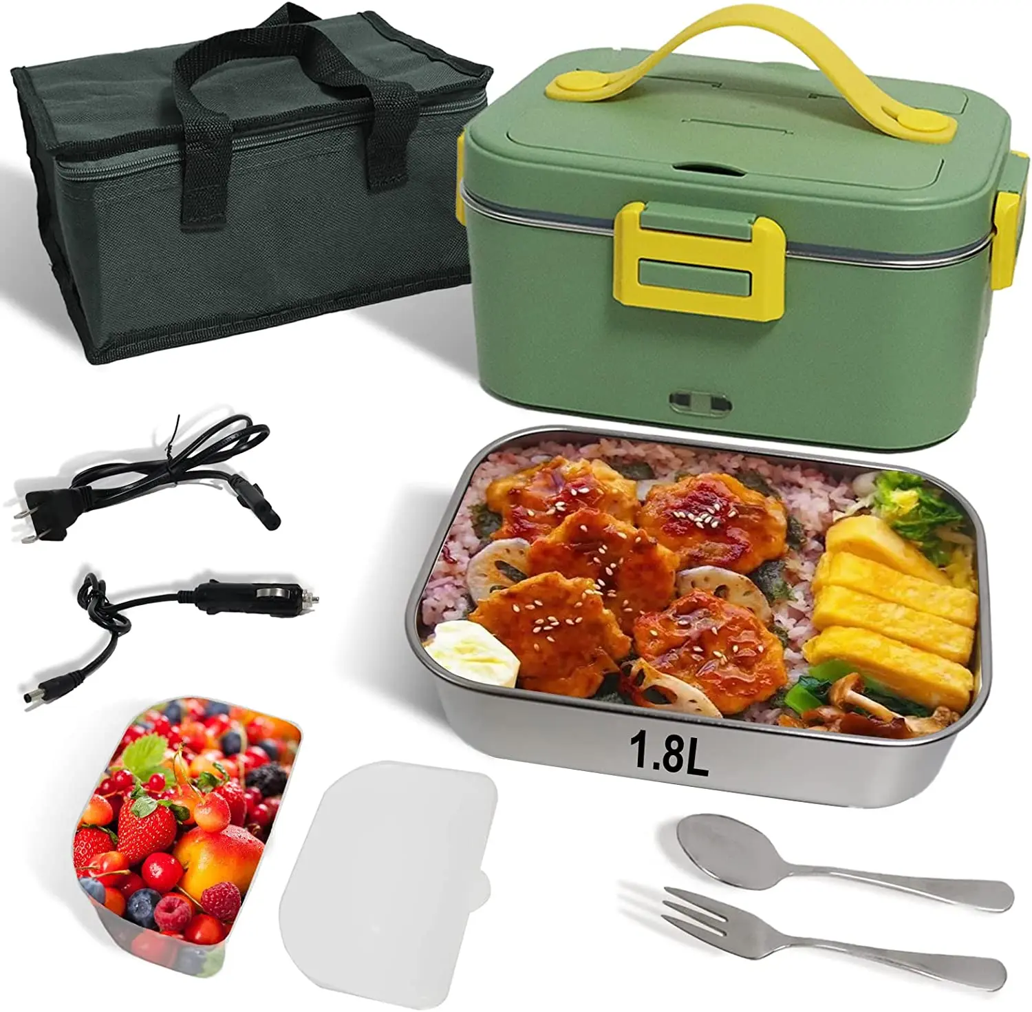 75w Electric Lunch Box Portable Food Warmer Heated Lunch Boxes For Car ...