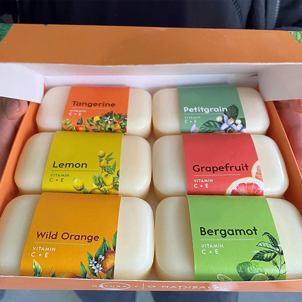 6 PCS Citrus Natural Bathing Soap Private Label Vitamin E Soap Base ...