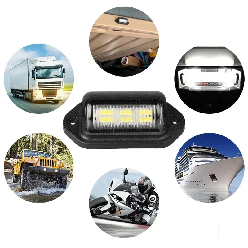 6 LED Car License Number Plate Lights for SUV Truck Van