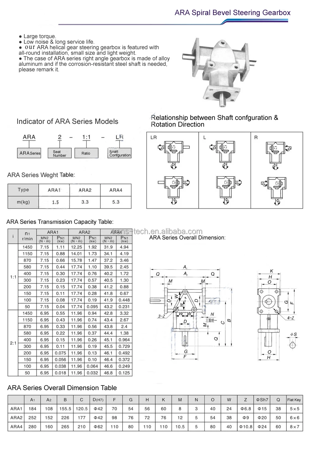 Precision 6 to 1 Spiral Helical Bevel Gearbox - Customizable Support