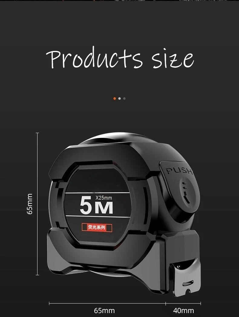 High Precision Wear-resistant 5m 7.5m 10m Mm Fluorescent Green Frosted Steel Tape Measure - Buy ...