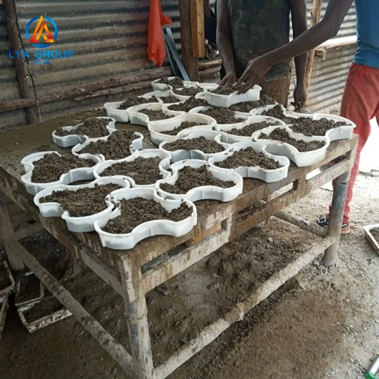 Hexagon Interlocking Tile Cast Stone Moulds Cement Pavers Brick Mold ...