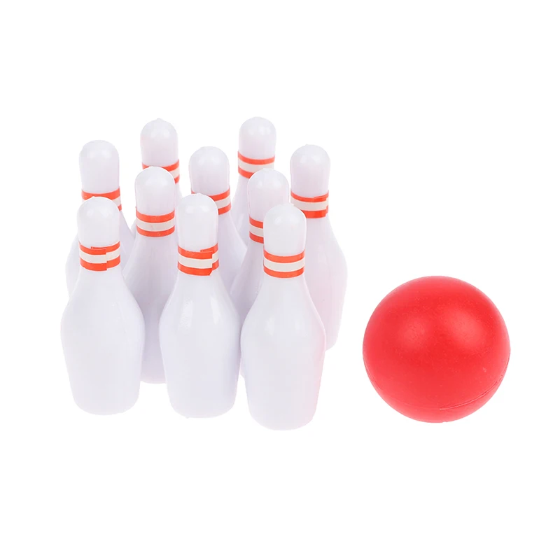 1set(2*ball+10*bottle) 1:12 Dollhouse Miniature Mini Bowling Set Model ...