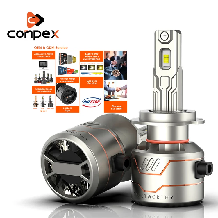Conpex Hot Sale X8 H7 Led Headlight 360 9005 Led Headlight Bulb High ...