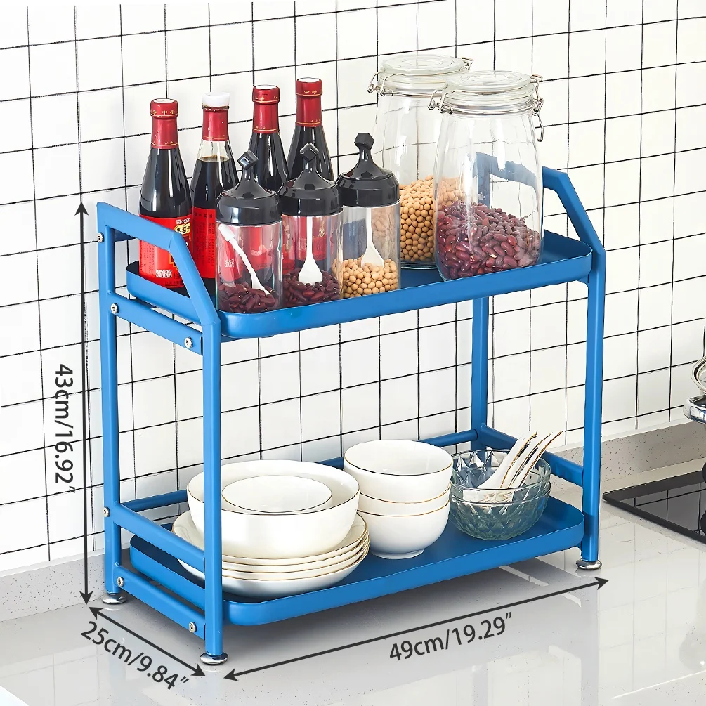 Baoyouni Double Metal Countertop Rack Open Desktop Storage Display ...