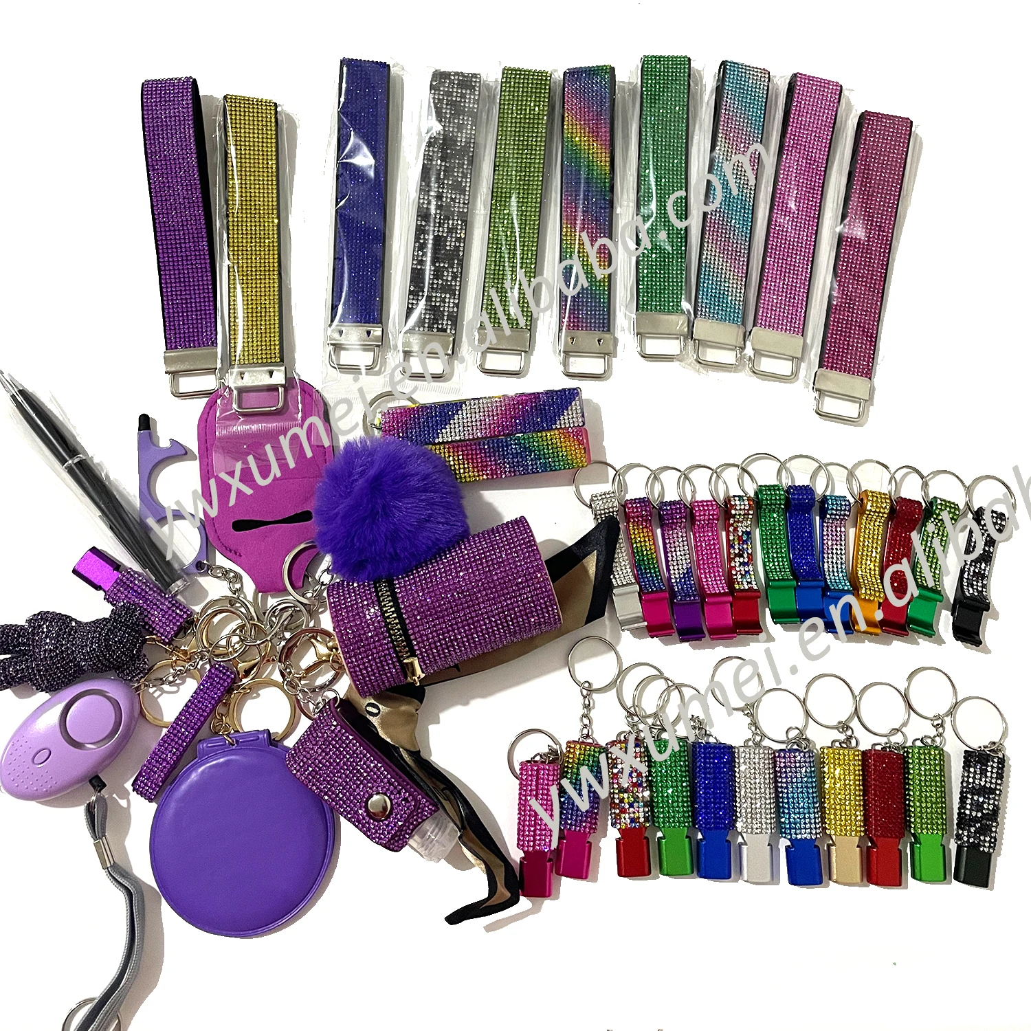 Wholesale Rhinestone Holder Bling Self Defense Keychain Set Bulk ...