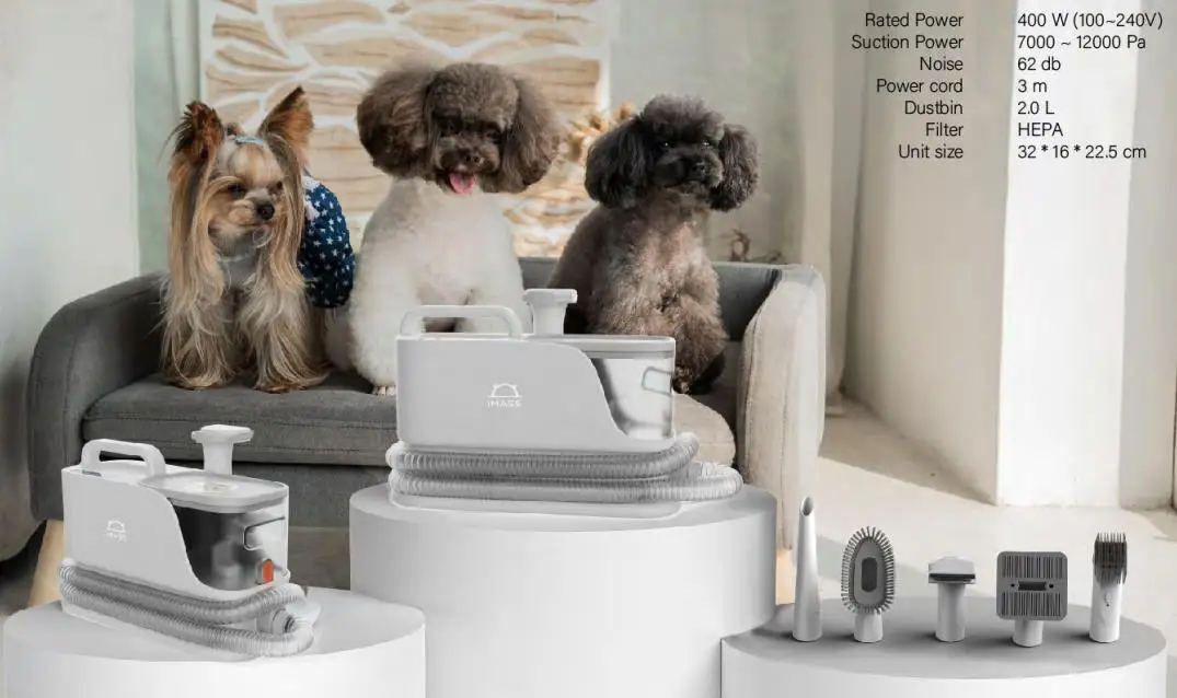 Pet Hair Collection With 2l Capacity Electric Pet Hair Grooming Vacuum ...