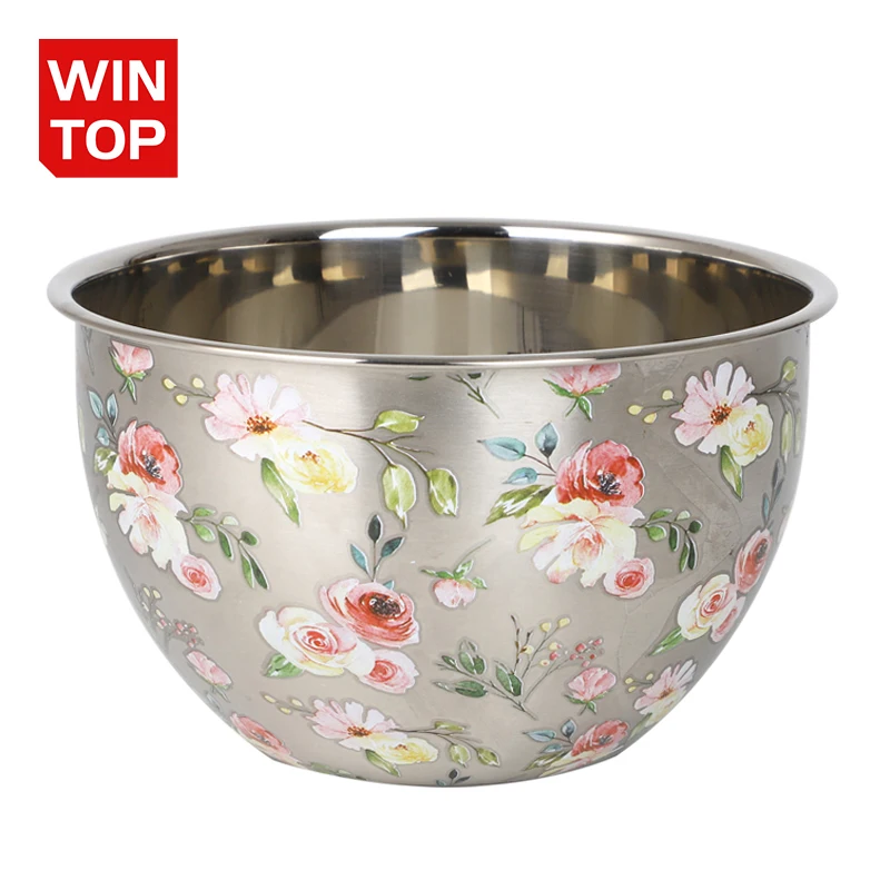 Flower Decal Stainless Steel Mixing Bowls Print Mixing Bowl Set - Buy ...