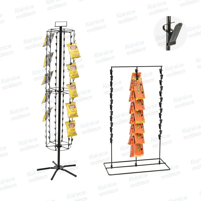 Kainice Wholesale Metal Wire Floor Rotating Potato Strip Chips Snack ...