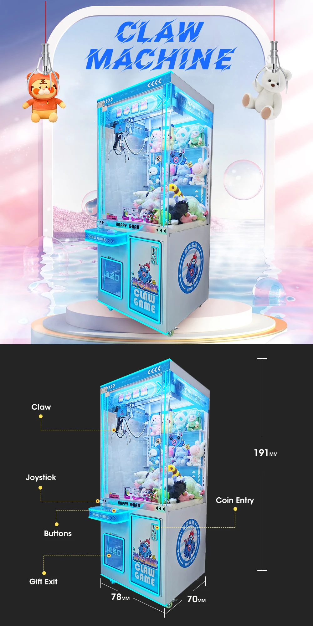 Wholesale Toy Catcher Prize Arcade Game Machines Rane Claw Equipment ...