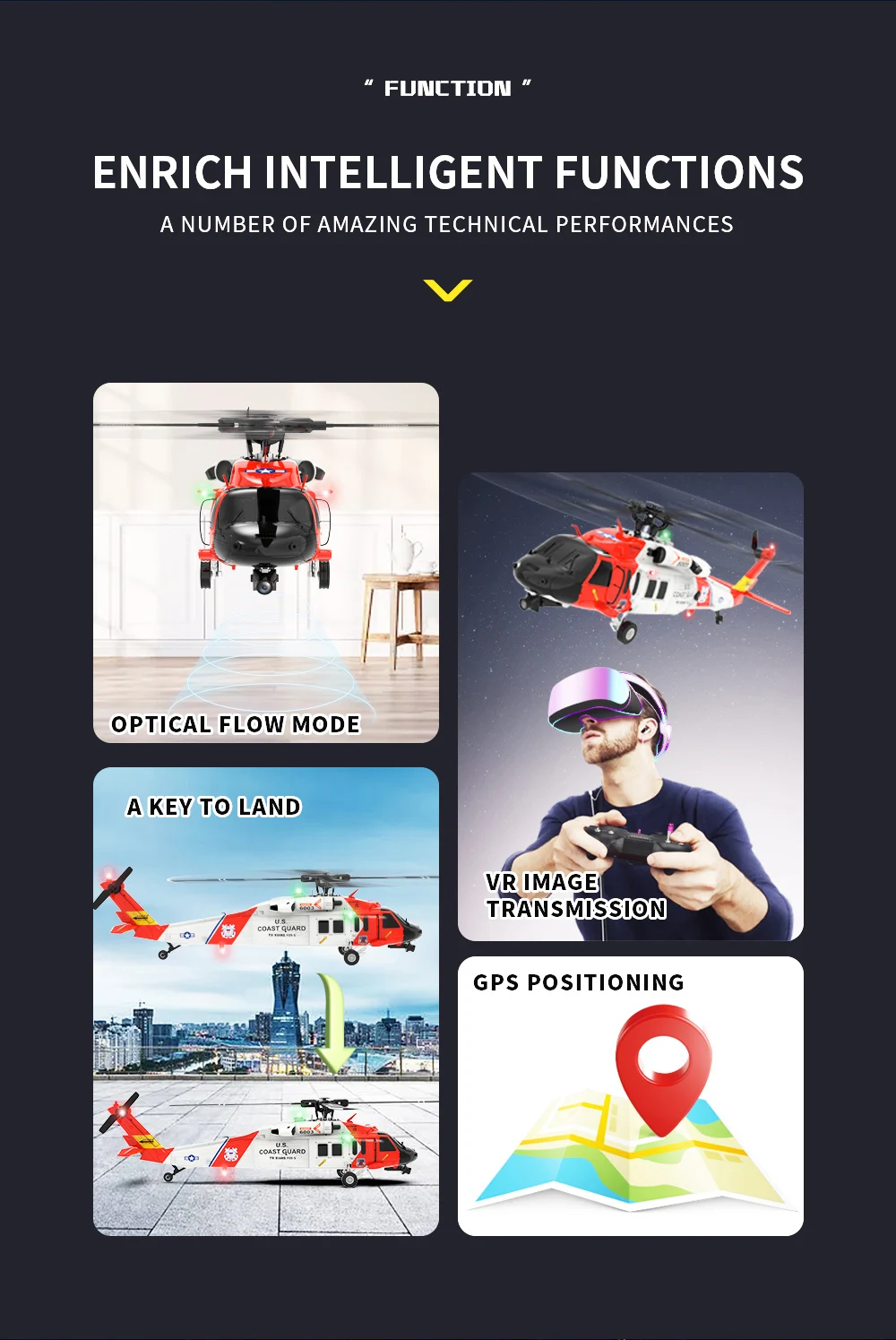 F09S RC Helicopter - Precision GPS Optical Flow Control