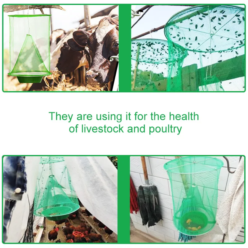 Hanging Folding Ranch Fly Trap Net Catcher Cage Flies Net Trap With ...