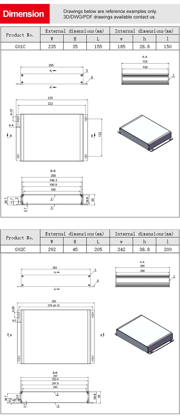 Custom Dimension Connector Instrument Enclosure Power Supply Board ...