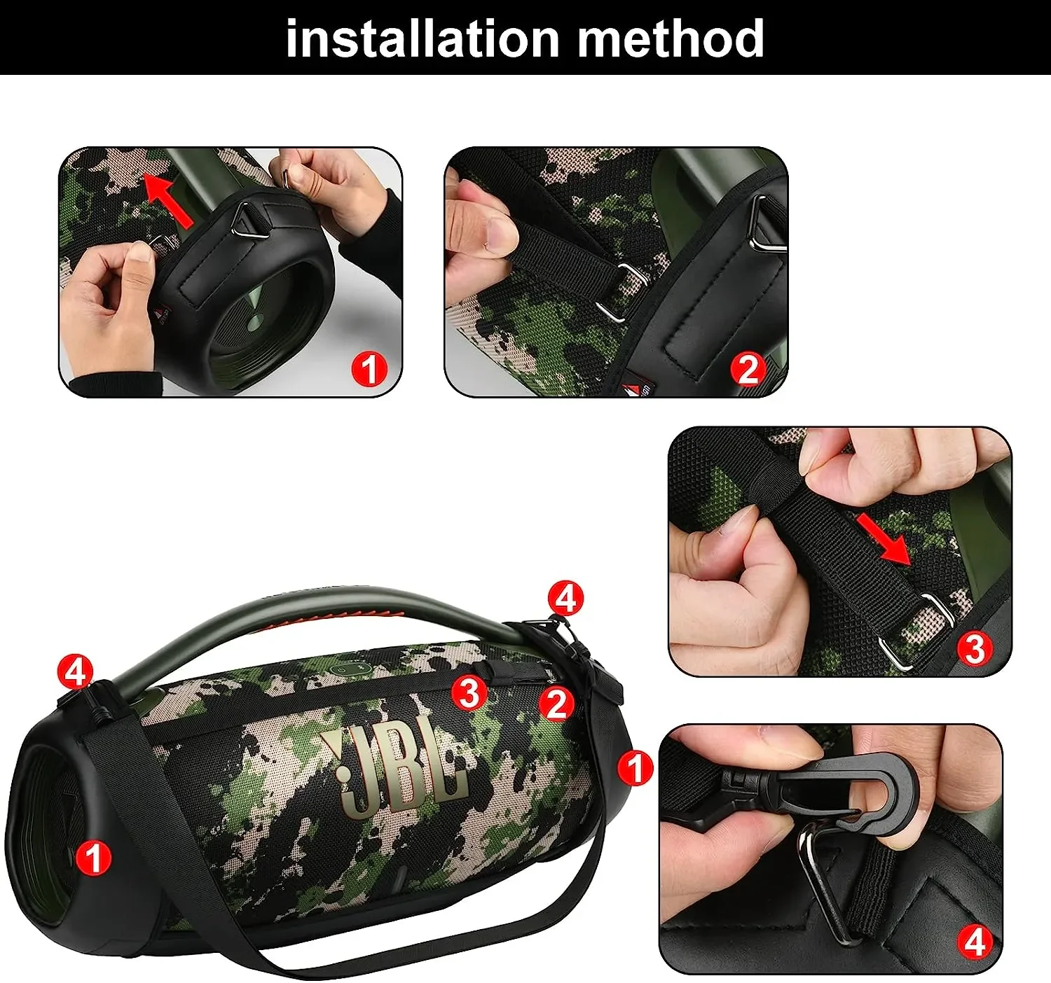 Jbl Boombox 3 Waterproof Portable Speaker Shoulder Strap Side Cover ...