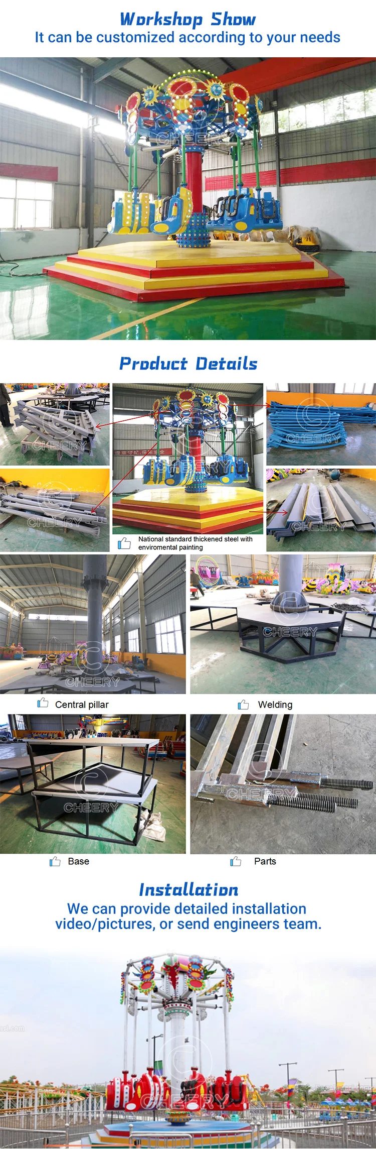 Thrilling Airborne Rides - Spiral Jet Double Flying Chairs