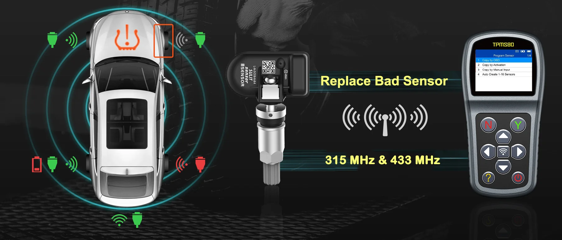 CGSULIT TPMS90 - Reliable Tire Pressure Monitoring Tool