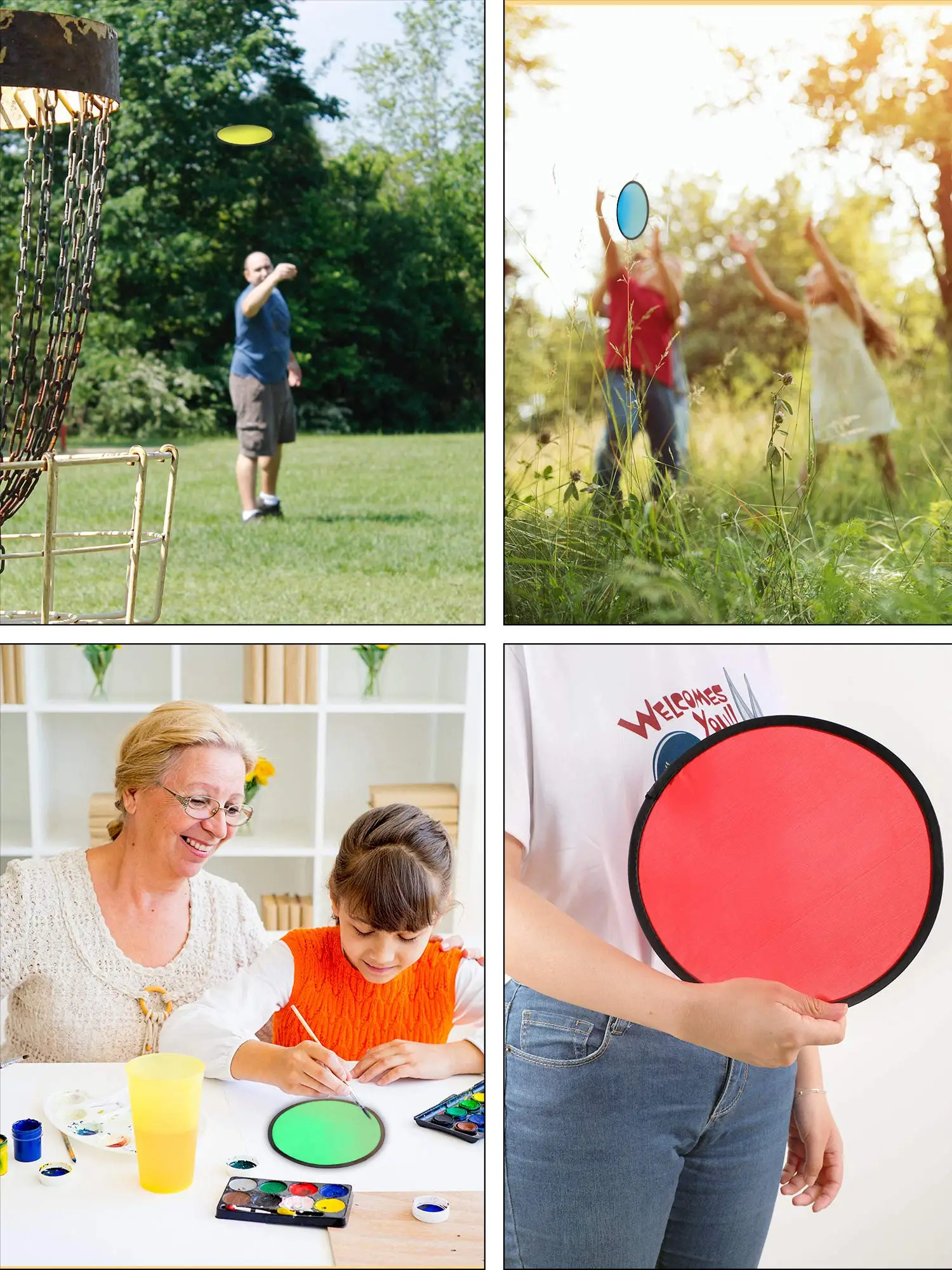 Custom Design Nylon Round Portable Foldable Sublimation Blank Flying ...