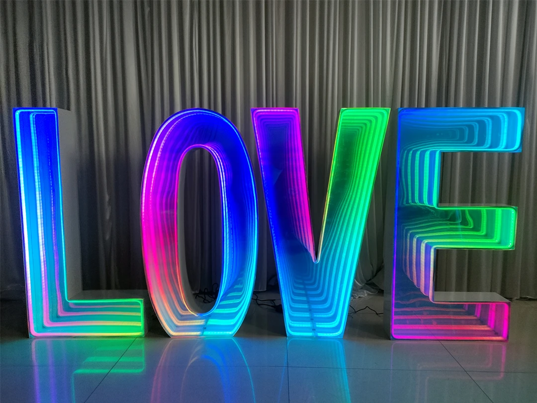 Modern Metal Colorful Mirror Surface LED Numbers 4 ft Large Light up 0 ...