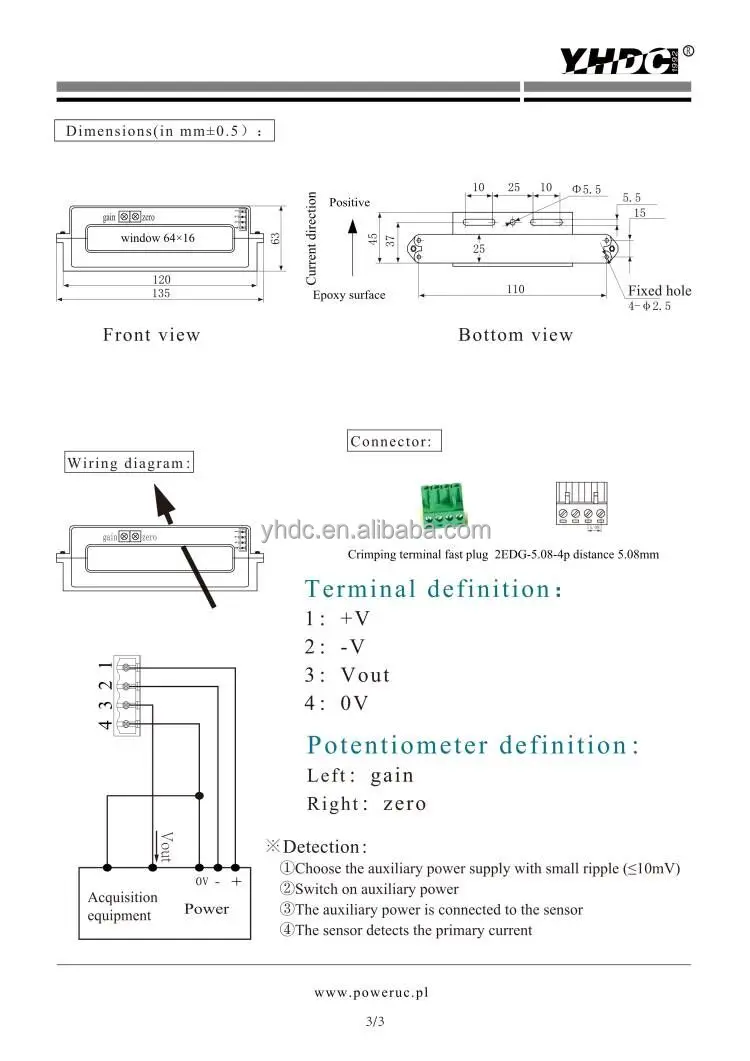 300-2000a/4v Split Core Plate Mount Open Loop Hall Effect Current ...
