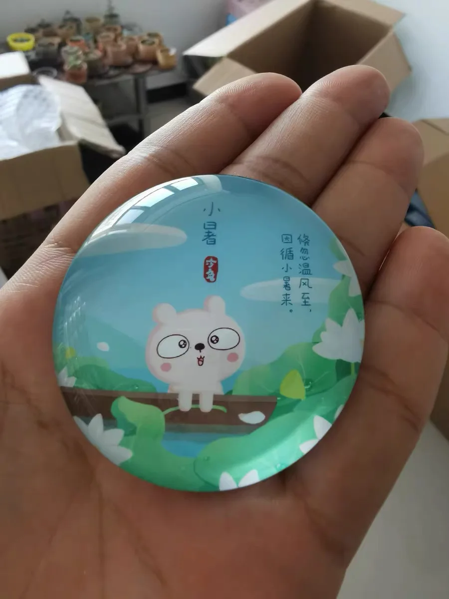 Custom Round Glass Refrigerator Magnets Promotional Souvenir Crystal ...