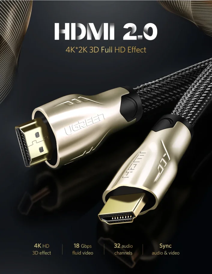 UGREEN 4K HD-MI 2.0 Cable HD-MI Digital Connecting Cable Compatible for ...