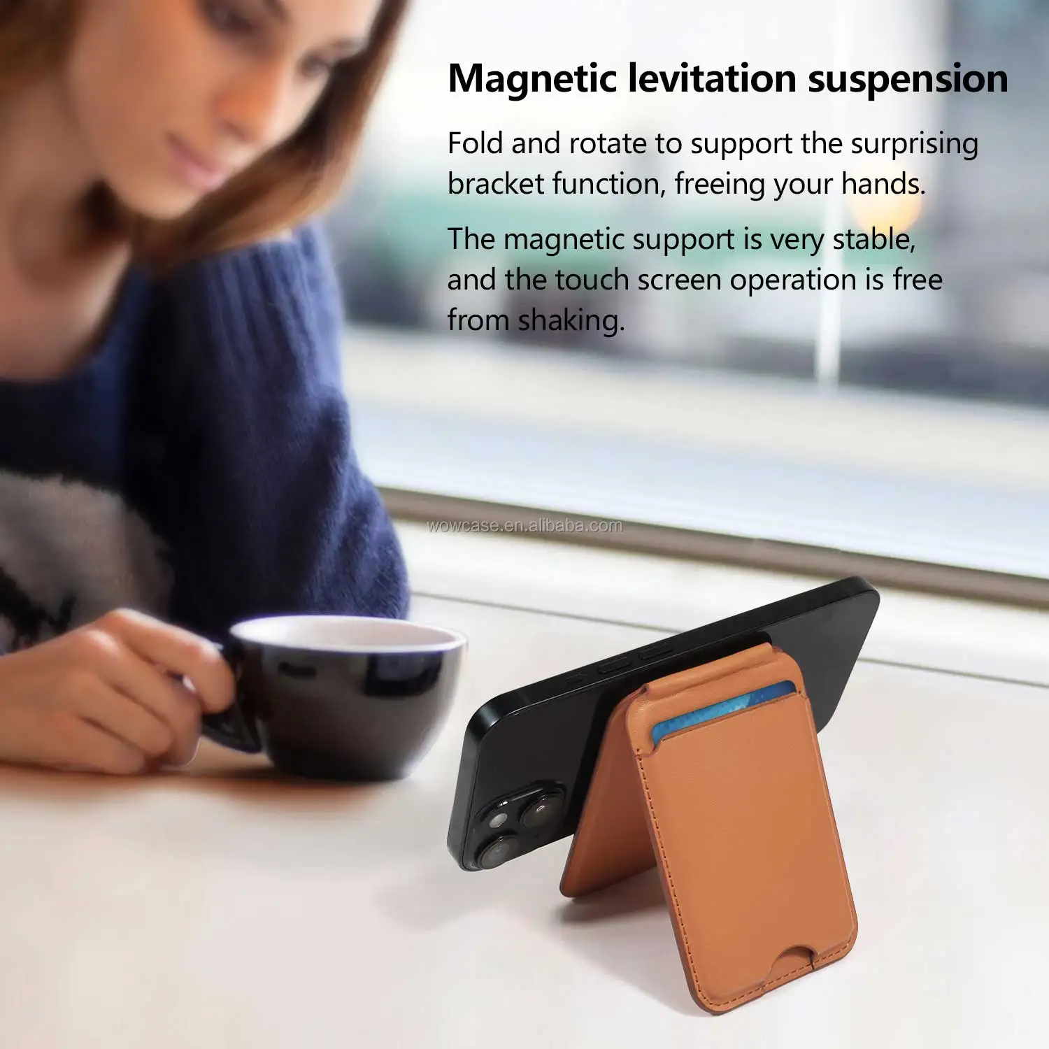 2024 New Design 3 in 1 Fold Leather Magnetic Wallet Business Portable ...