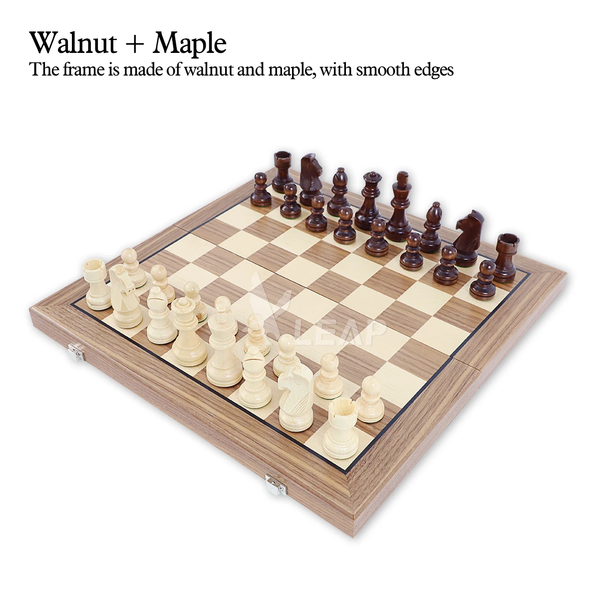 38cm 15 Inch Chess Set - International Wooden Magnetic Foldable