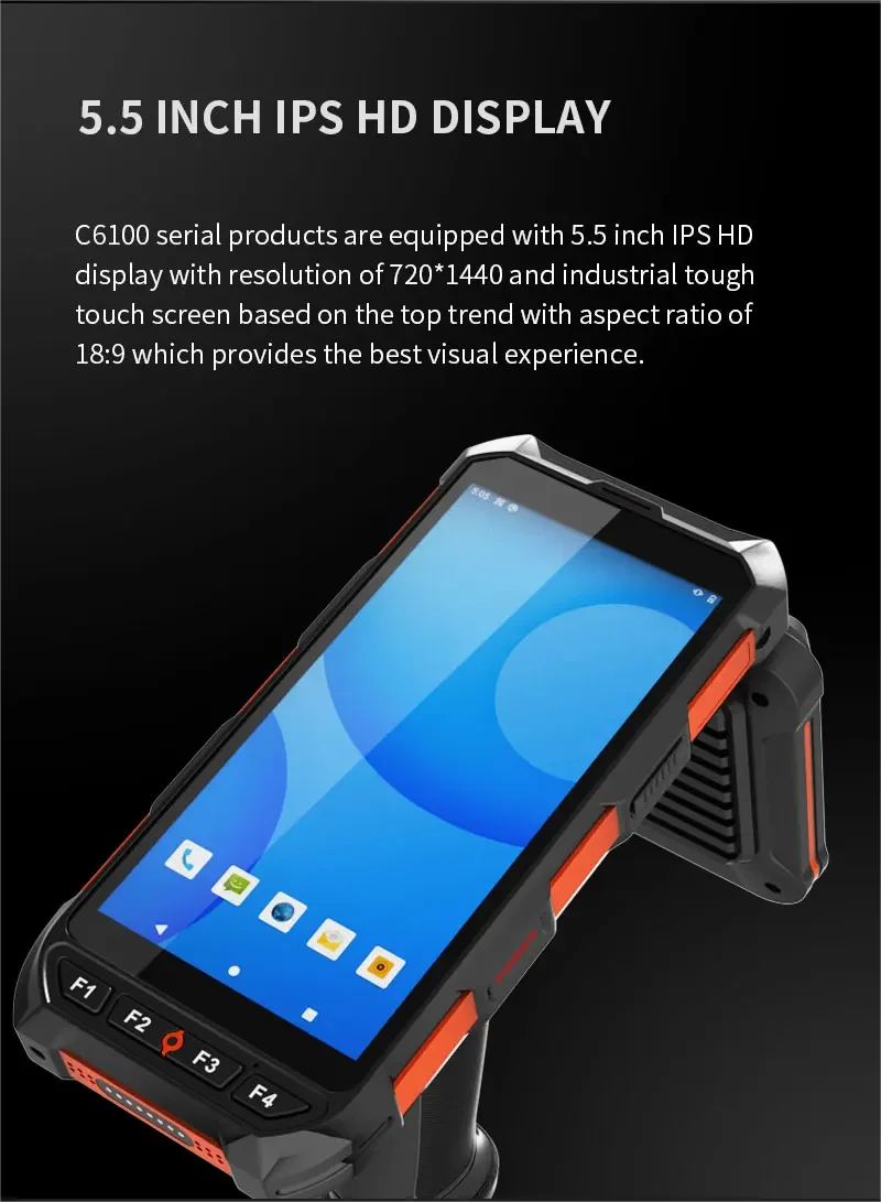 Uhf Rfid Reader With Charger Ip65 5.5 Inch Ips Hd Screen Android 13 ...