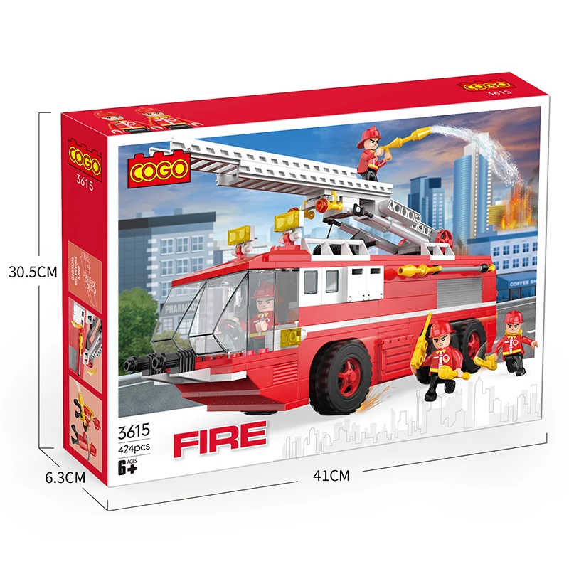 Cogo 424pcs Educational Toys Building Blocks Fire Engine Truck For Kids ...