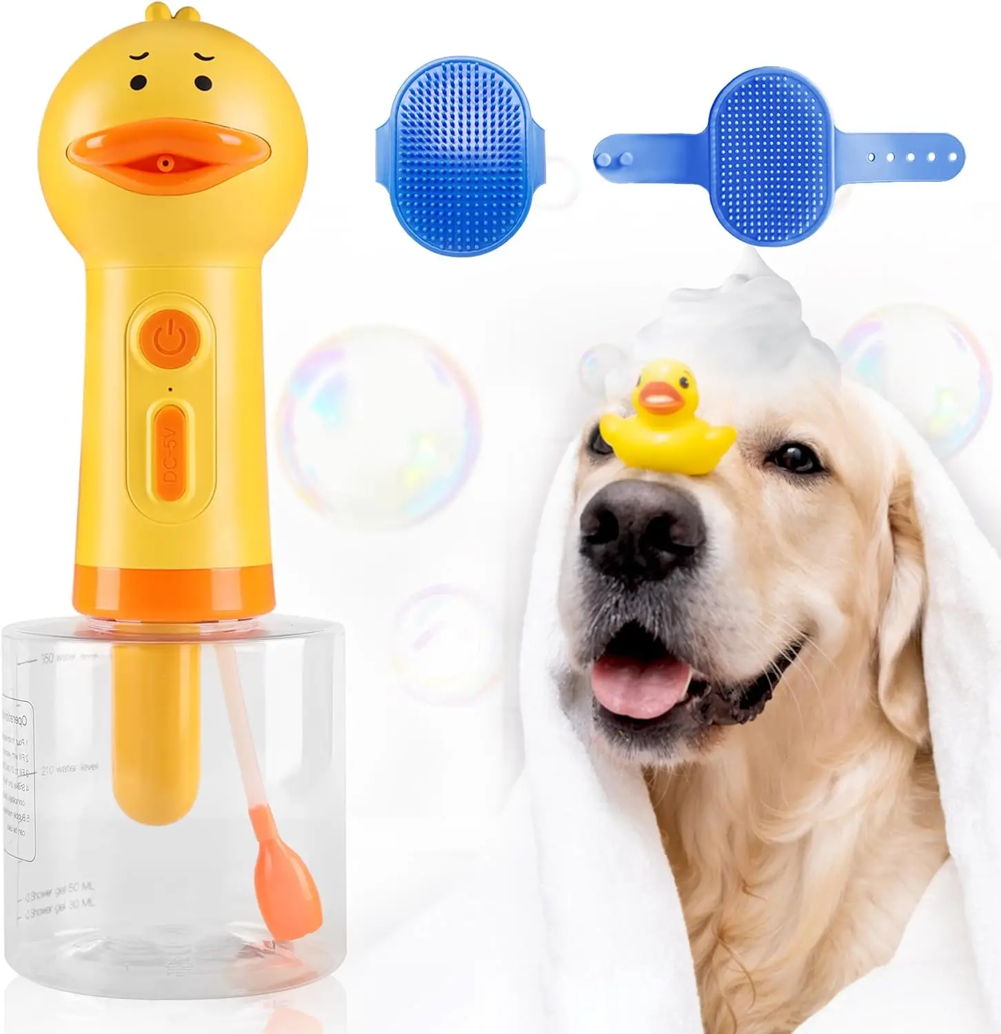 Cute Automatic Soap Dispenser for Pet Bath - Dog Shower Soap Bubble Machine
