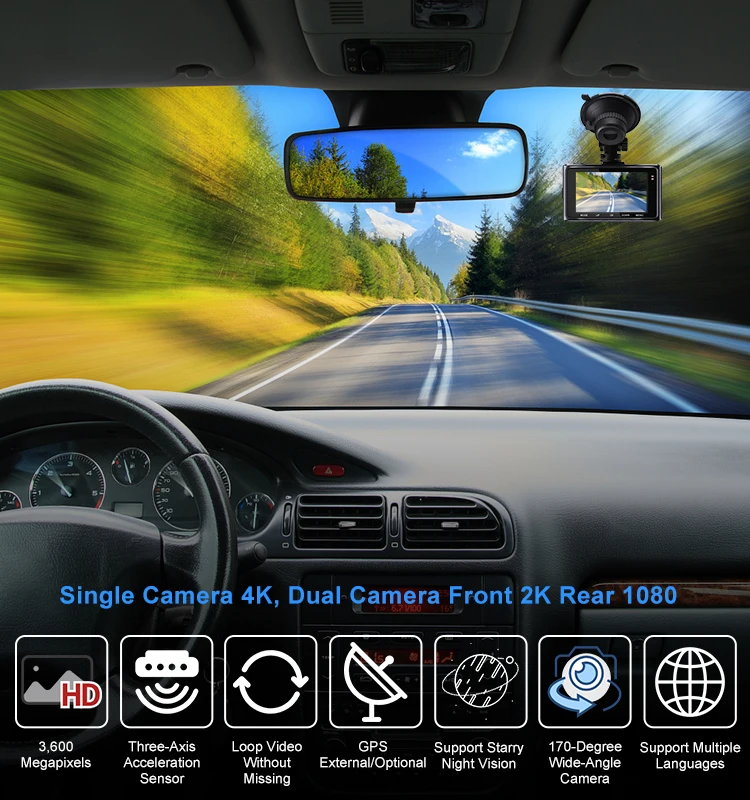 D2 Wide Angle Full Hd Dashcam Night Vision Car Black Box G-sensor 4k ...