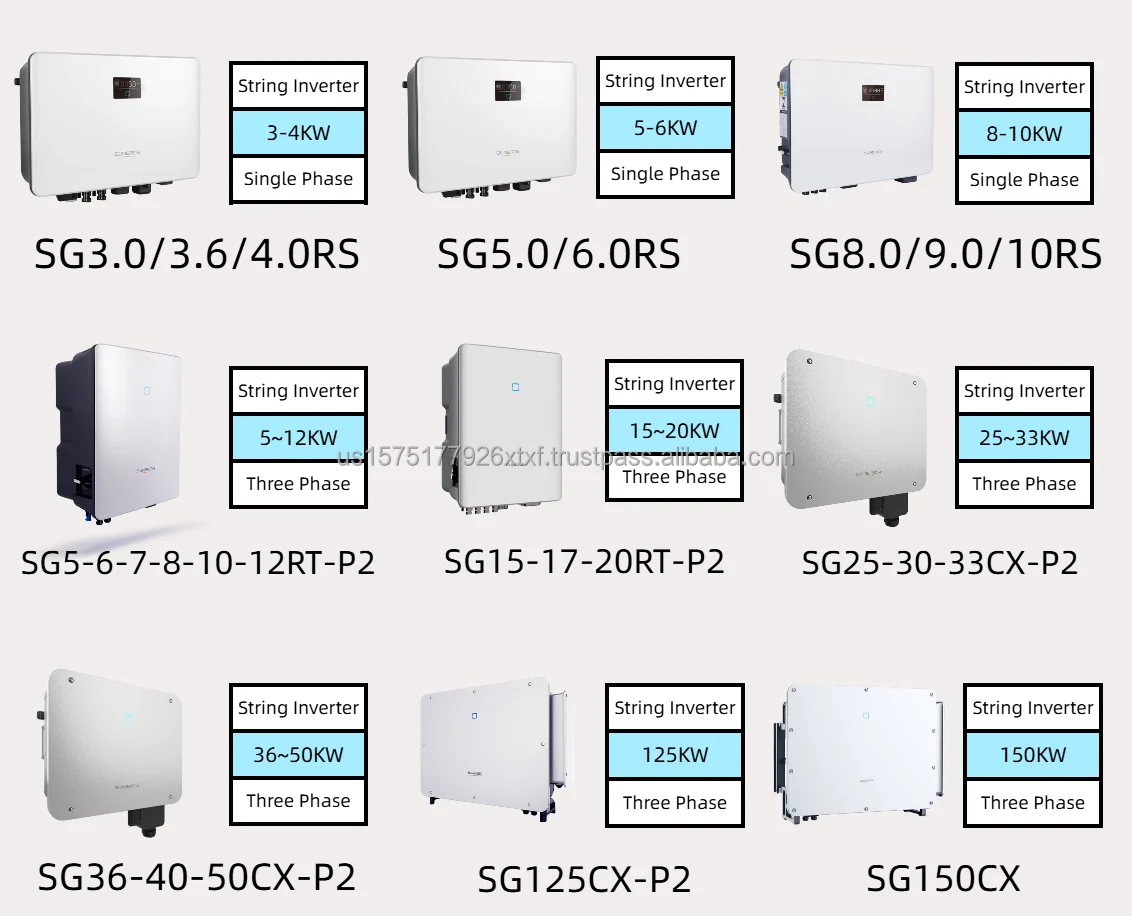 For SG6.0RS on Grid 6KW String Inverter IP65 for Residential Solar ...