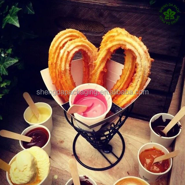 Grease Resistant Paper Churros Bag Cone Holder - Custom Size