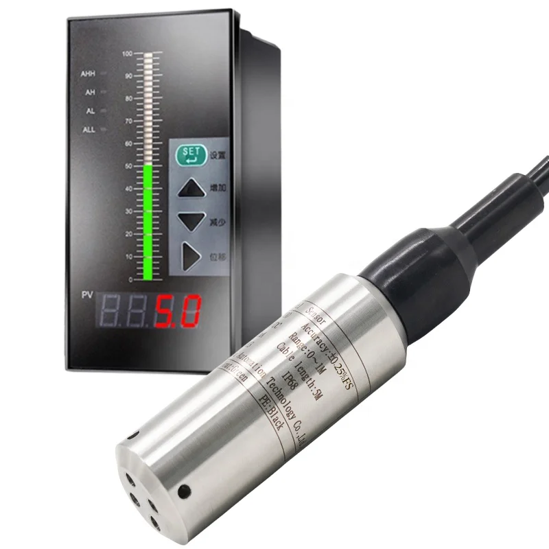 IP68 4-20mA hydrostatic level measurement device measuring water level ...