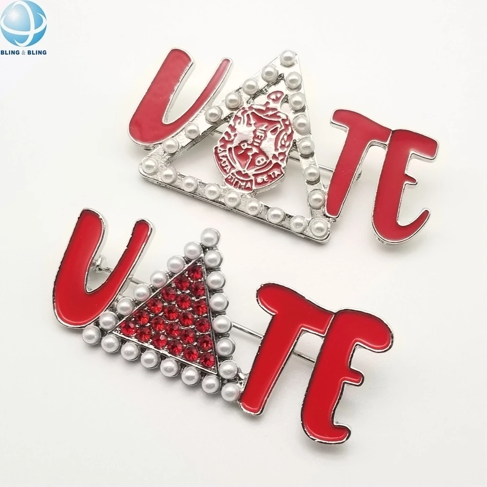 Custom Red Delta Sigma Theta Brooch Pin Dst Greek Sorority Jewelry ...