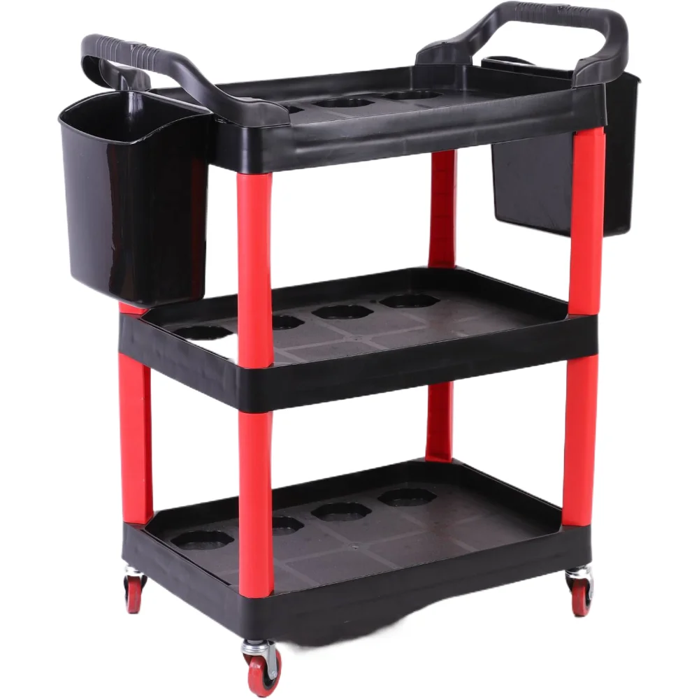 Plastic Car Wash Detailing Tool Trolley Three Layer Auto Repair Tool ...