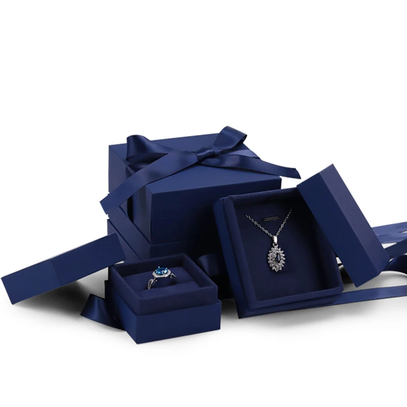Sapphire Blue Heaven And Earth Cover With Bow Jewelry Box Ring Box ...