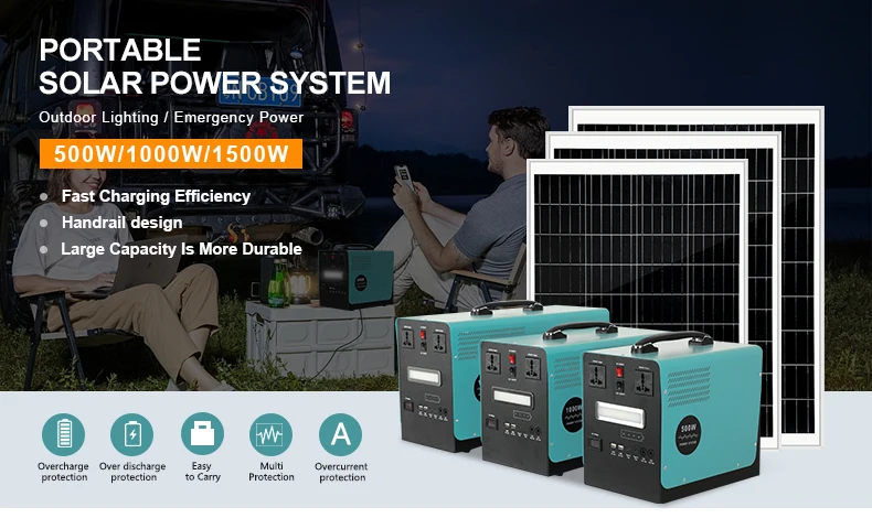 Portable Rechargeable Solar Power Station - 500W AC Output