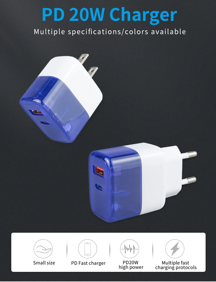20w Dual Port Plug Super Fast Charging For Iphone For Apple 15 14 13 ...
