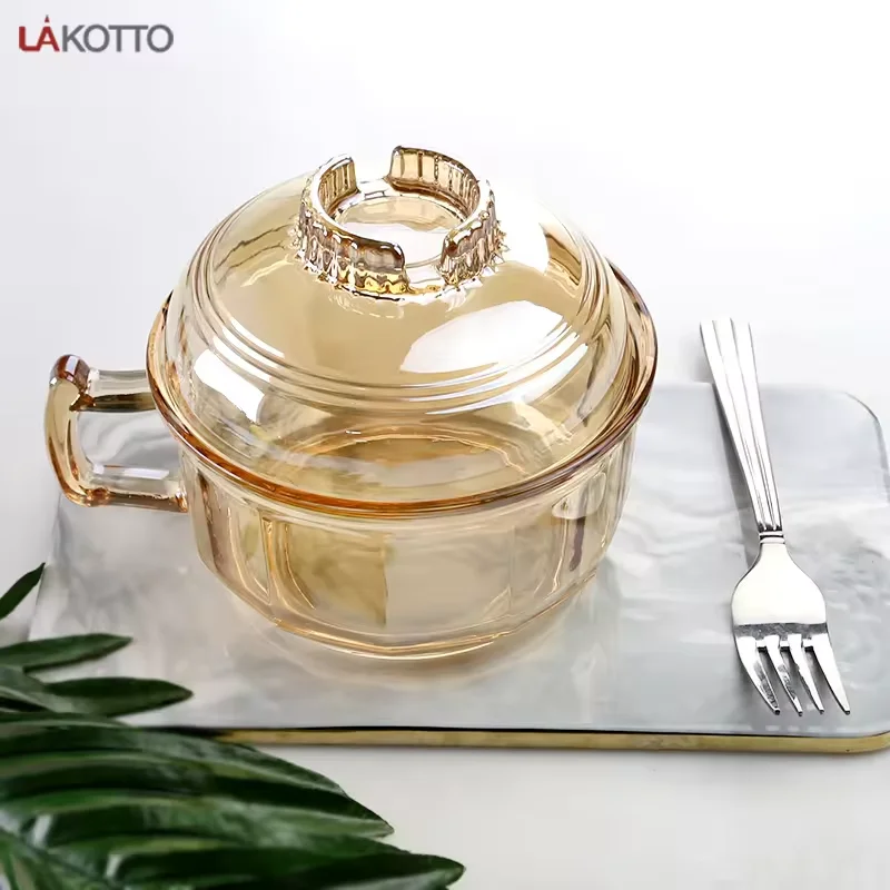 750ml Glass Bubble Pot with Lid - Eco-Friendly & Stylish