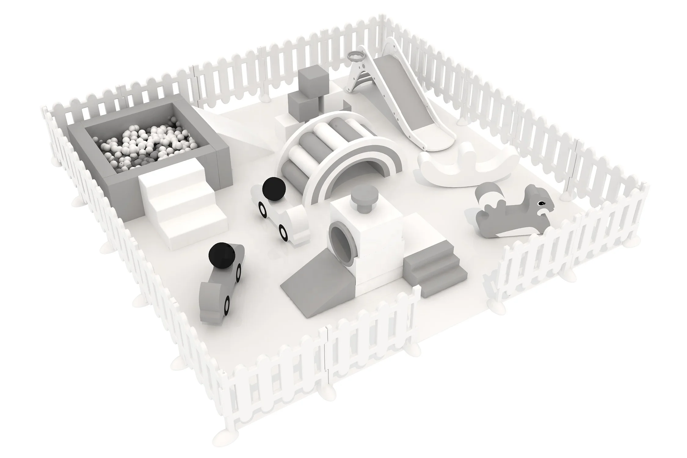 Soft Play Set - Golden and White Theme for Kids' Parties