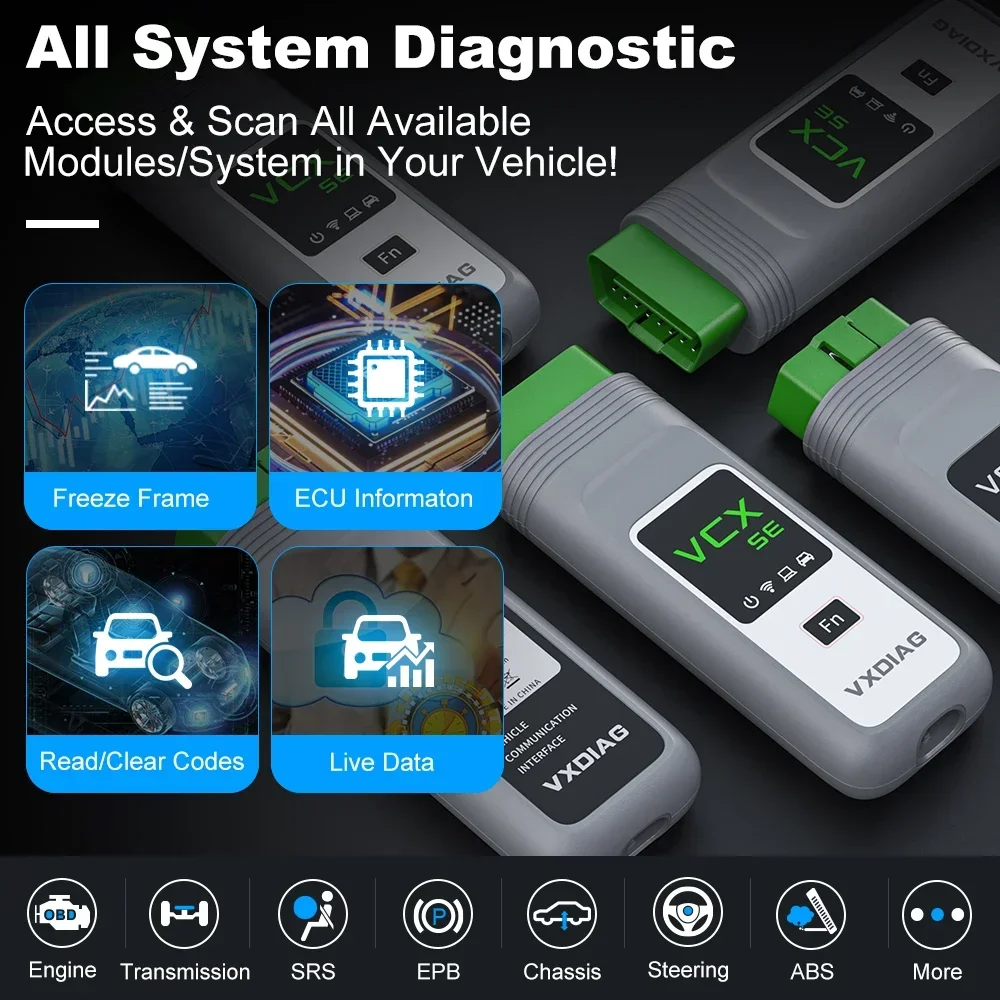 VXDIAG VCX SE for JLR DoIP Car OBD2 Scanner Diagnostic Tools J2534 ...
